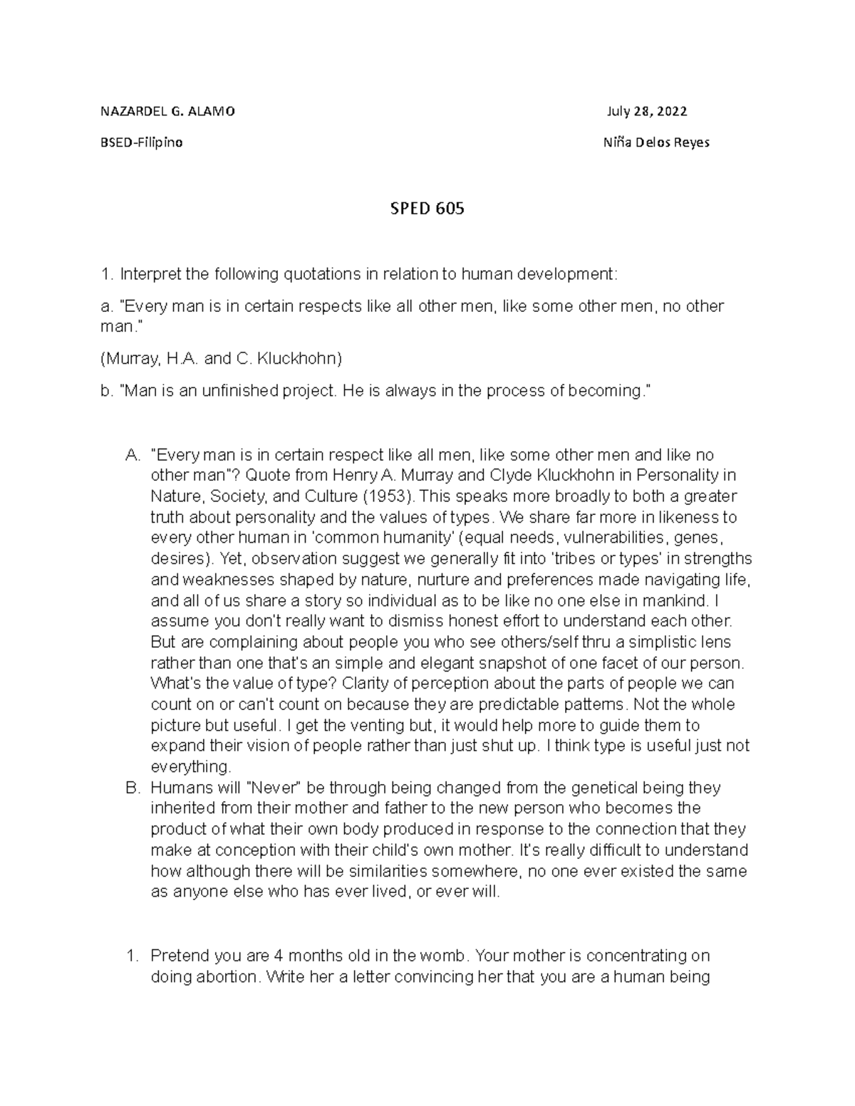 Assignment activity 2 - SPED CLASS - NAZARDEL G. ALAMO July 28, 2022 ...