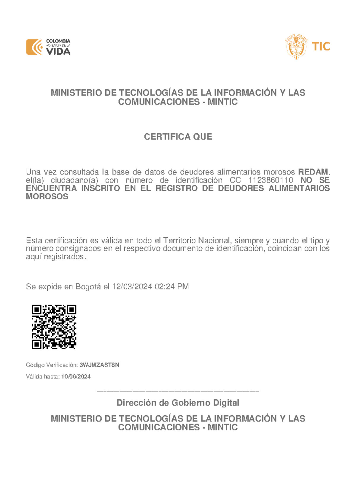 Redam - consulta - MINISTERIO DE TECNOLOGÍAS DE LA INFORMACIÓN Y LAS ...