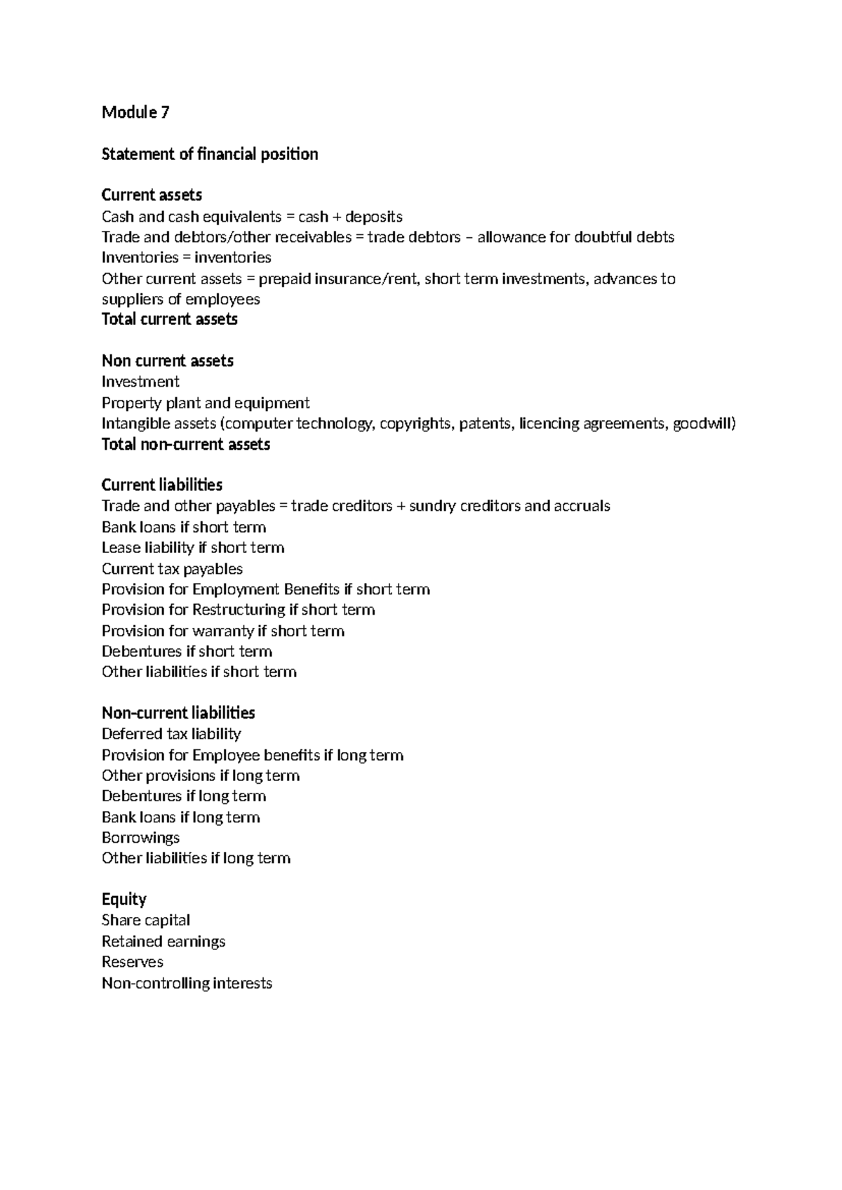 Module 7- accounting fundamentals - Module 7 Statement of financial ...