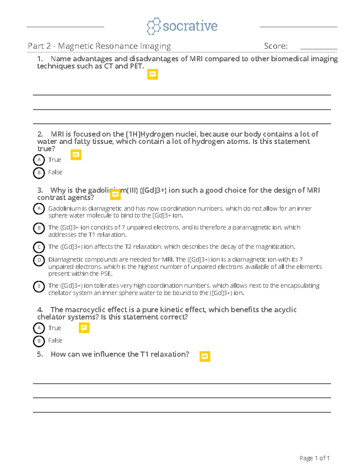 Quiz part2 MRI with answers - Part 2 - Magnetic Resonance Imaging Score ...