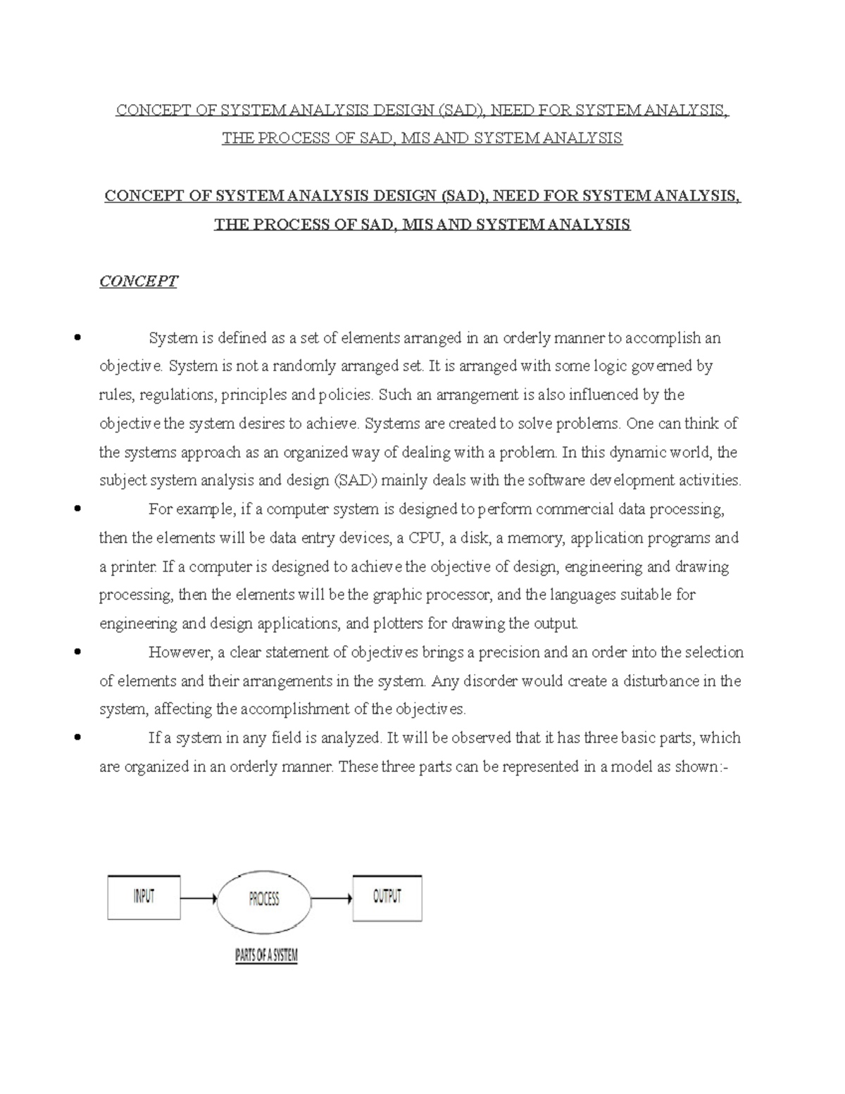Concept OF System Analysis Design - CONCEPT OF SYSTEM ANALYSIS DESIGN ...