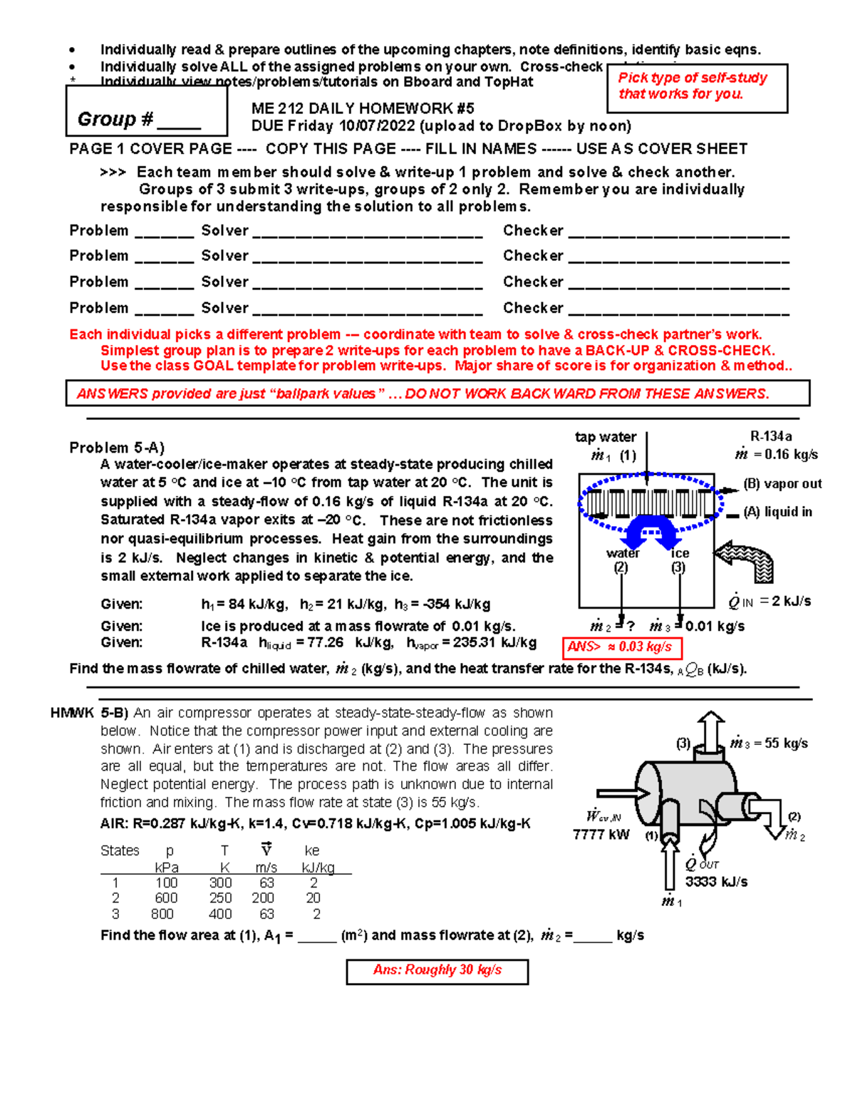 ME 212 HW5 - This is the final solutions page - • Individually read ...