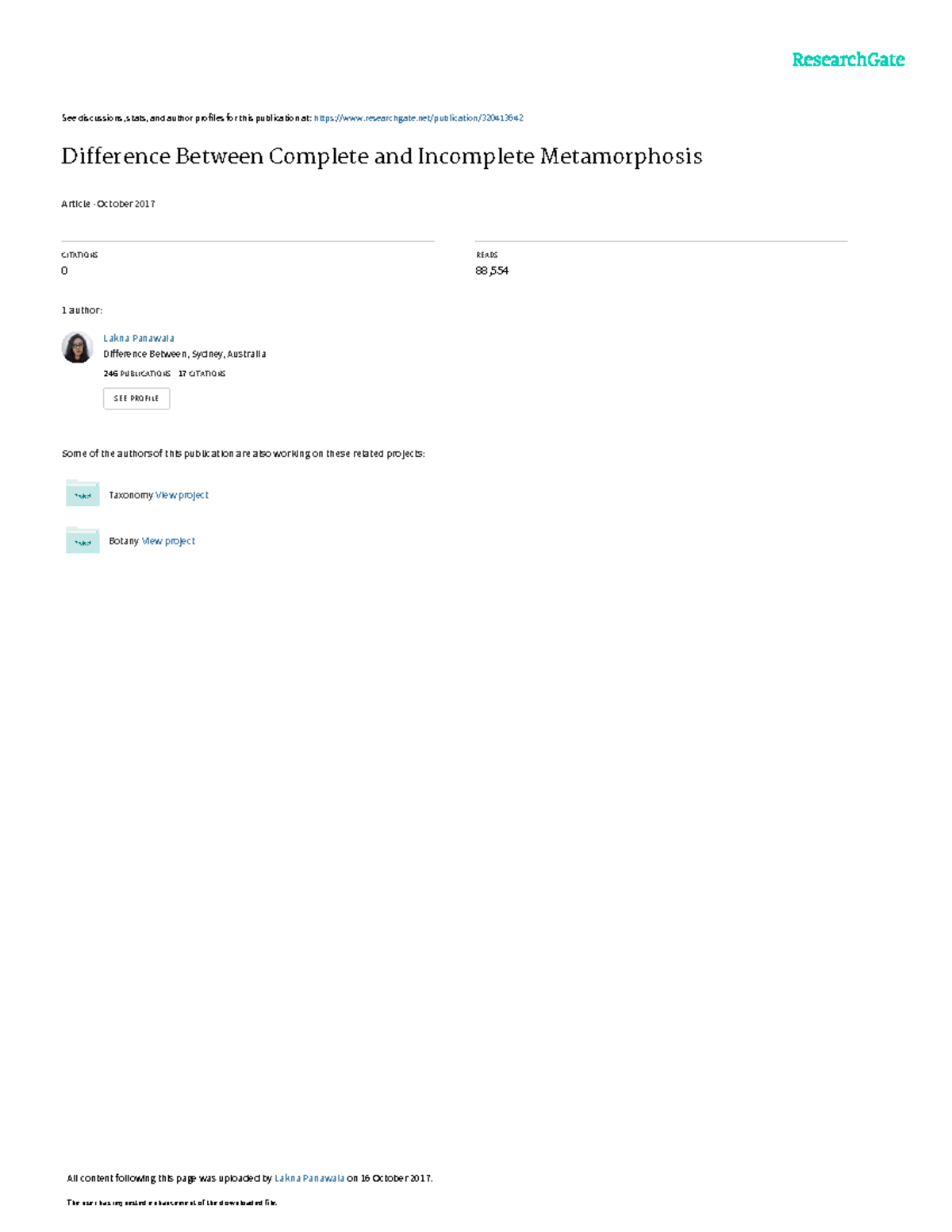 Difference Between Complete and Incomplete Metamorphosispdf - See ...