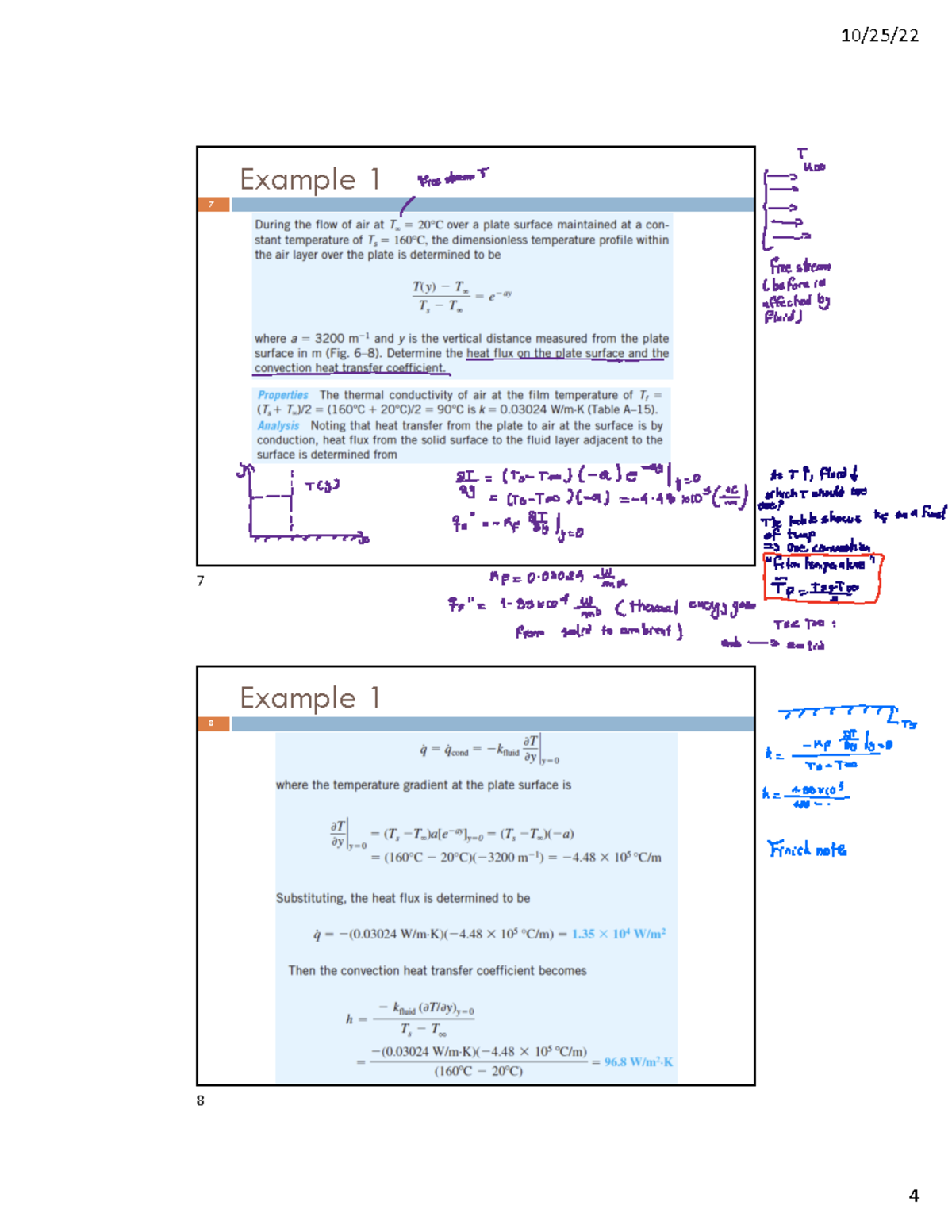 Pt2 Lecture 18 Introduction to Convection - 10/25/ 4 Example 1 7 7 Example 1 8 8 T greestreant ...