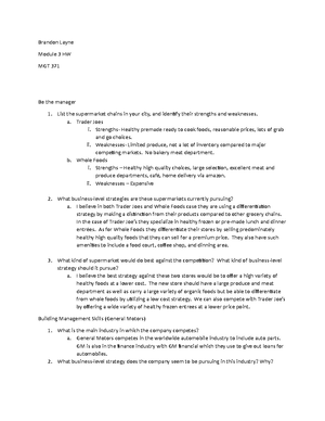 Hw module 4 - home work - Brandon Layne HW Module 4 Chapter 7 Be the ...