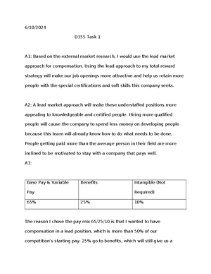 D353 Task 1 Passed - 1 Training Needs Assessment A1. To assess the ...