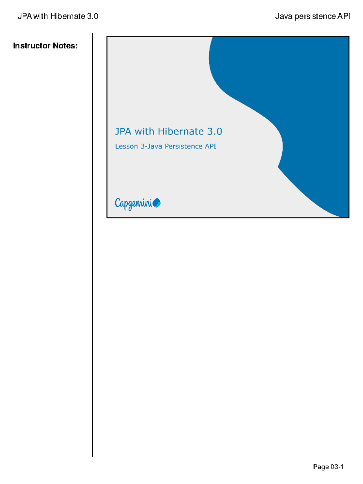 Class Book Lesson 03 Java Persistence Api Instructor Notes Instructor Notes This Lesson Is 7210