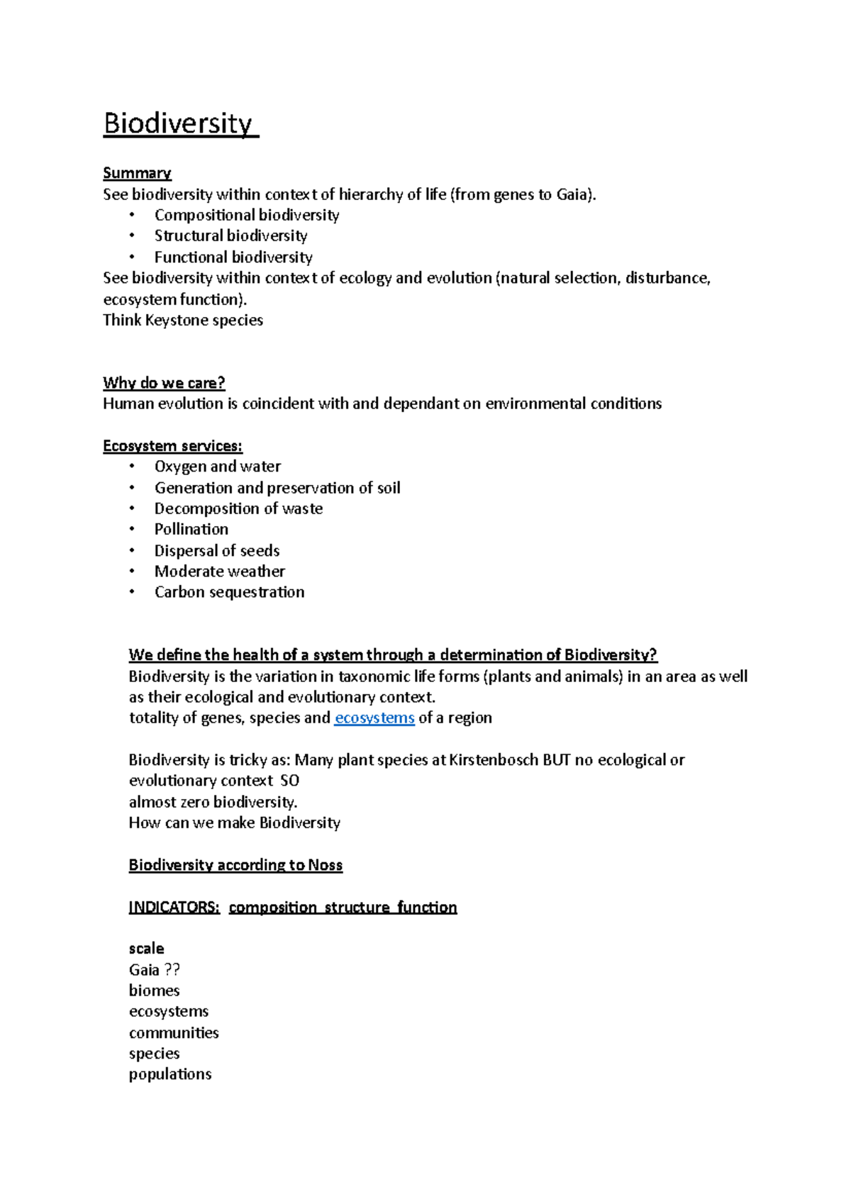 Biodiversity Summary - Biodiversity Summary See biodiversity within ...