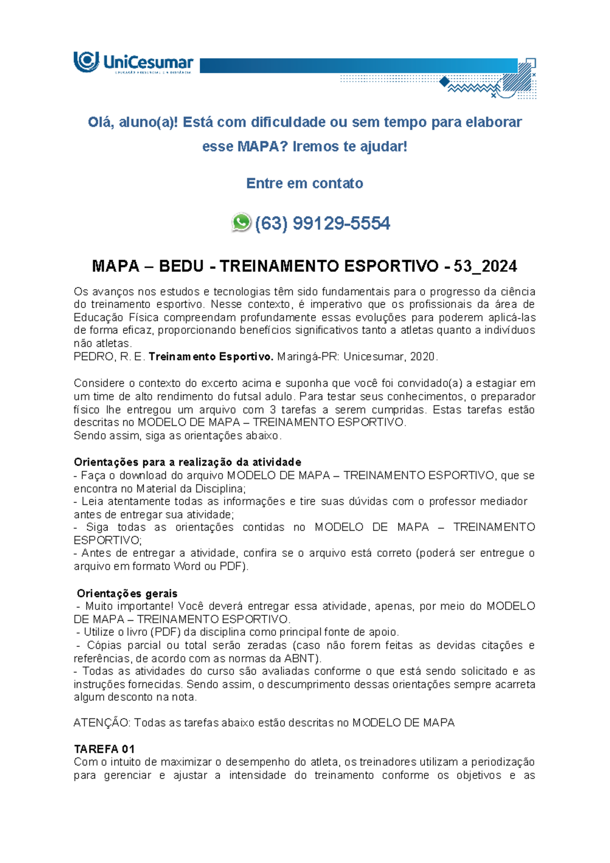 TAREFA 3 A aplicação da escala de percepção subjetiva de esforço (PSE ...