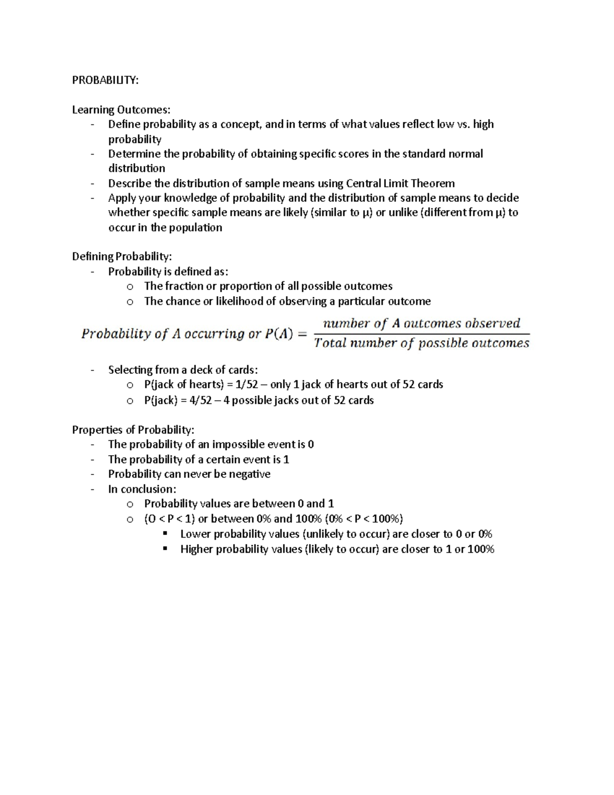 Class 7ab - Probability and Hypothesis Testing - PROBABILITY: Learning ...