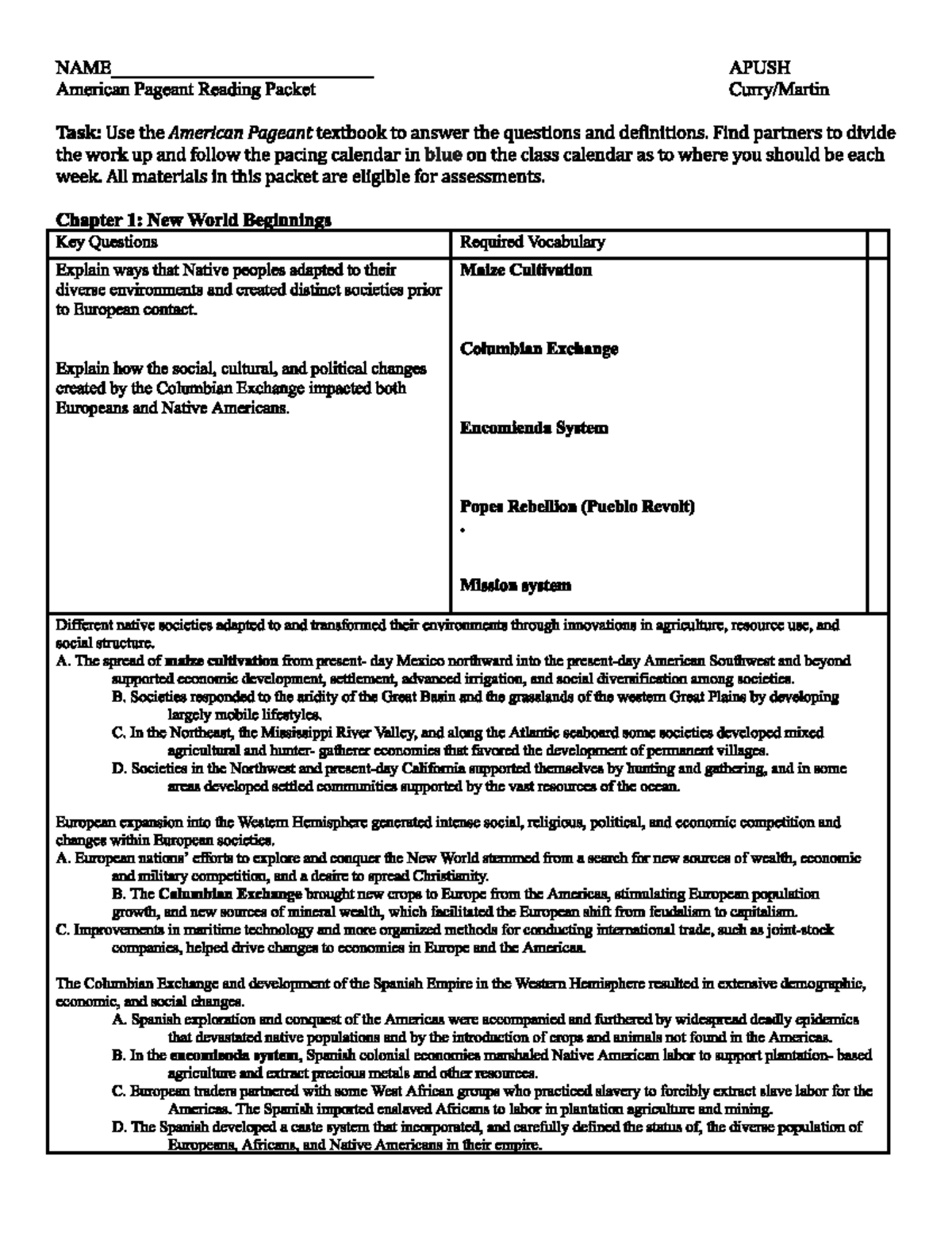 Everythingpacket - apush guide - history9489 - Studocu