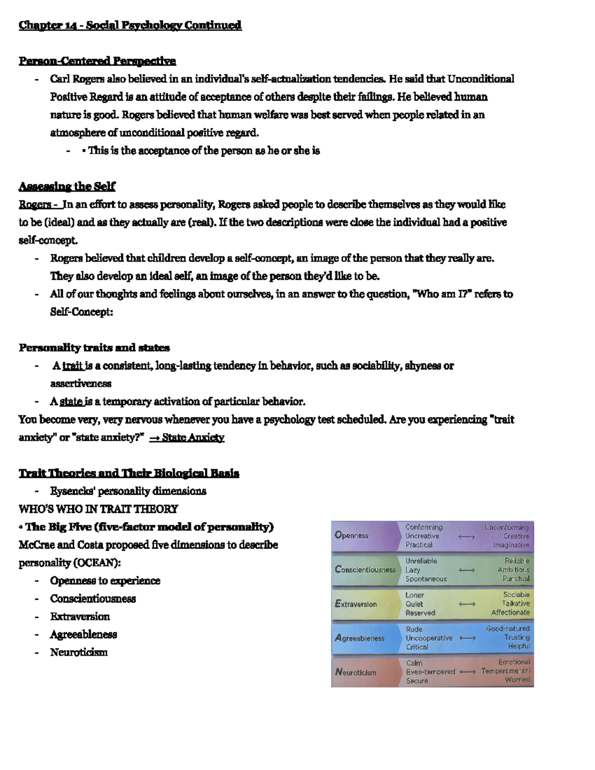 Chapter 14 cont. and 15 - psych notes - Chapter 14 Social Psychology ...
