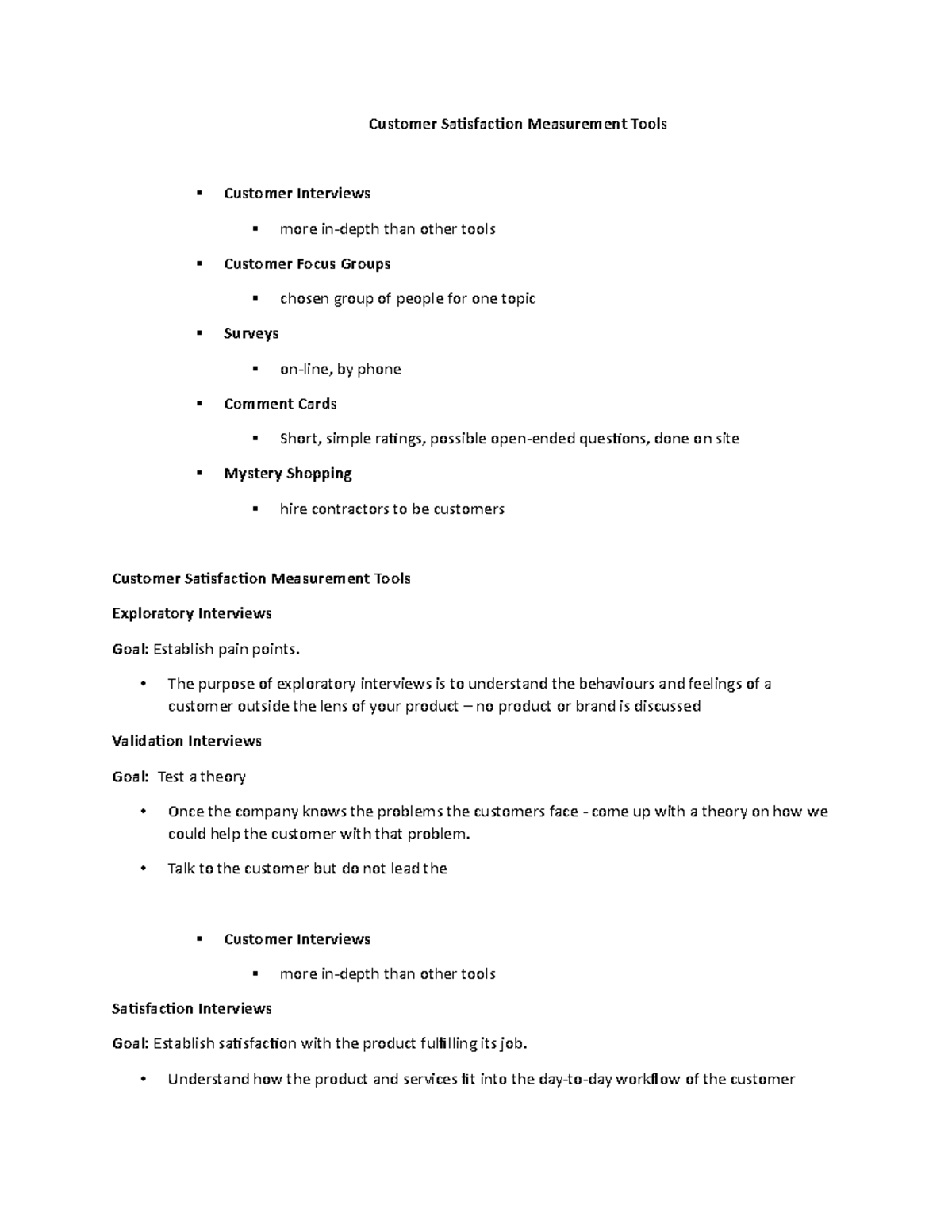 Customer Satisfaction Measurement - The purpose of exploratory ...