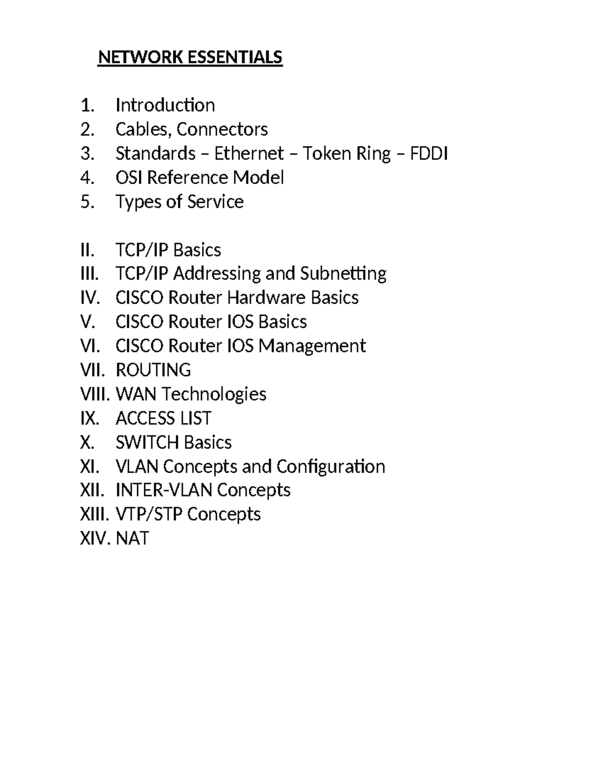 81999658 Ccna Notes Full Network Essentials 1 Introduction 2 Cables