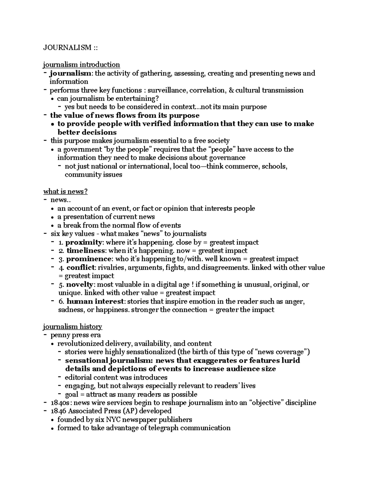 PDFmultimedia notes - test 3 - JOURNALISM :: journalism introduction ...