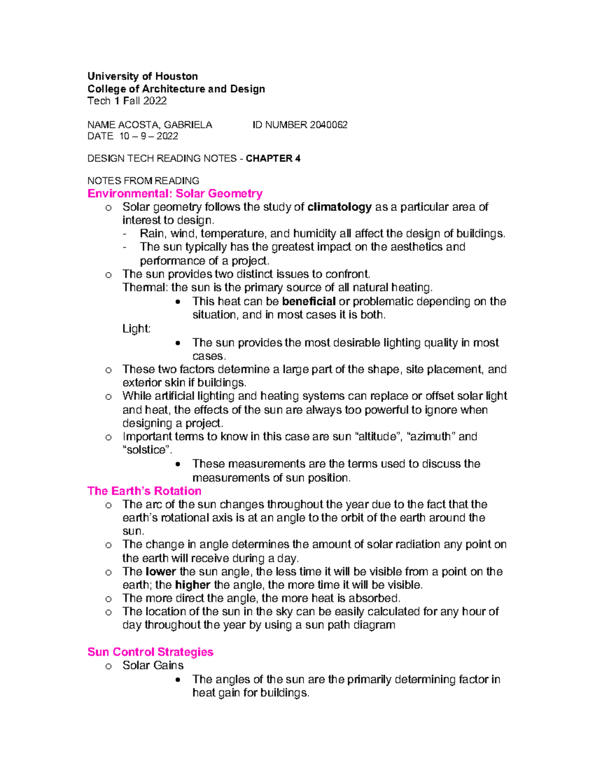 Lecture Ch. 4 Notes - University of Houston College of Architecture and ...