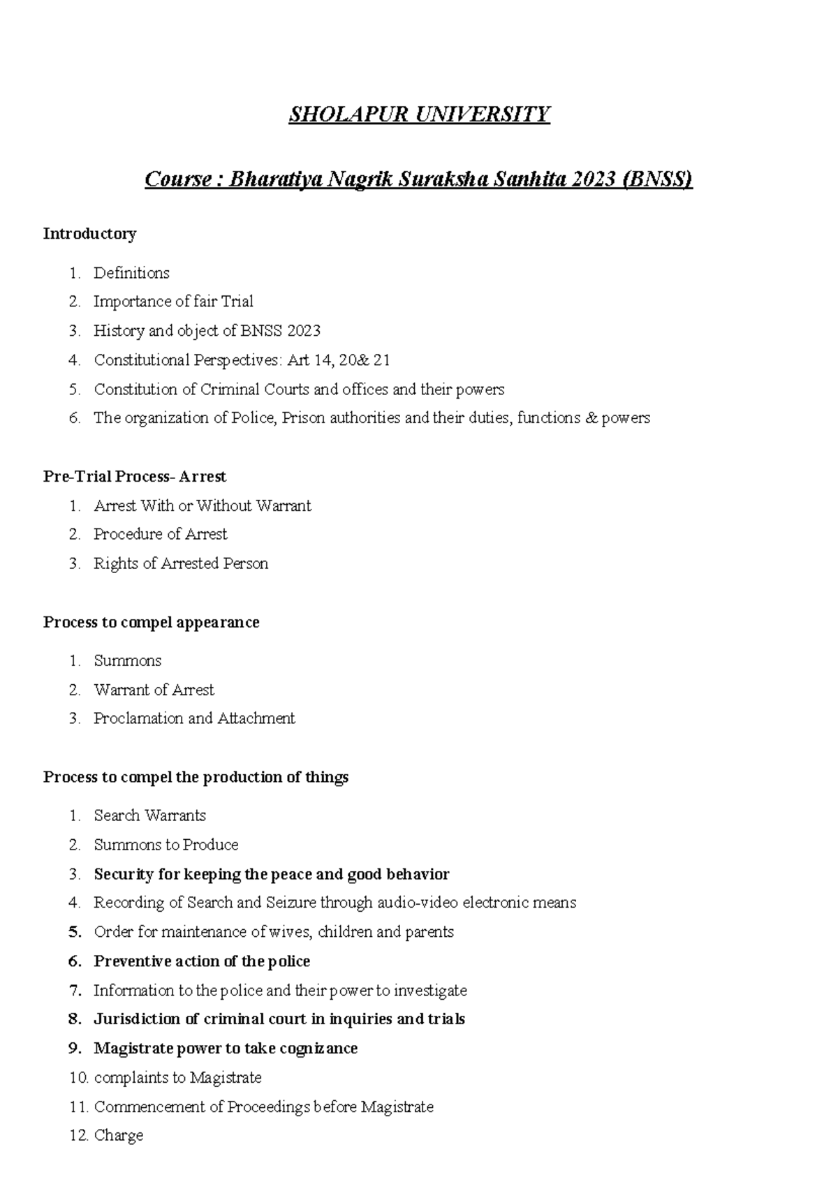 Revised Syllabus VTH Semester - 3 Years LLB - SHOLAPUR UNIVERSITY ...