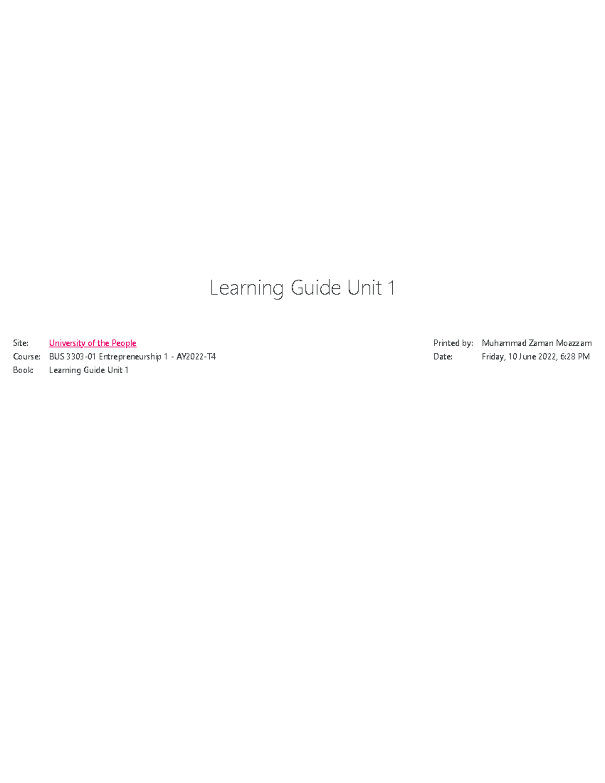 Learning Guide Unit 1 - sww - Learning Guide Unit 1 Site: University of ...