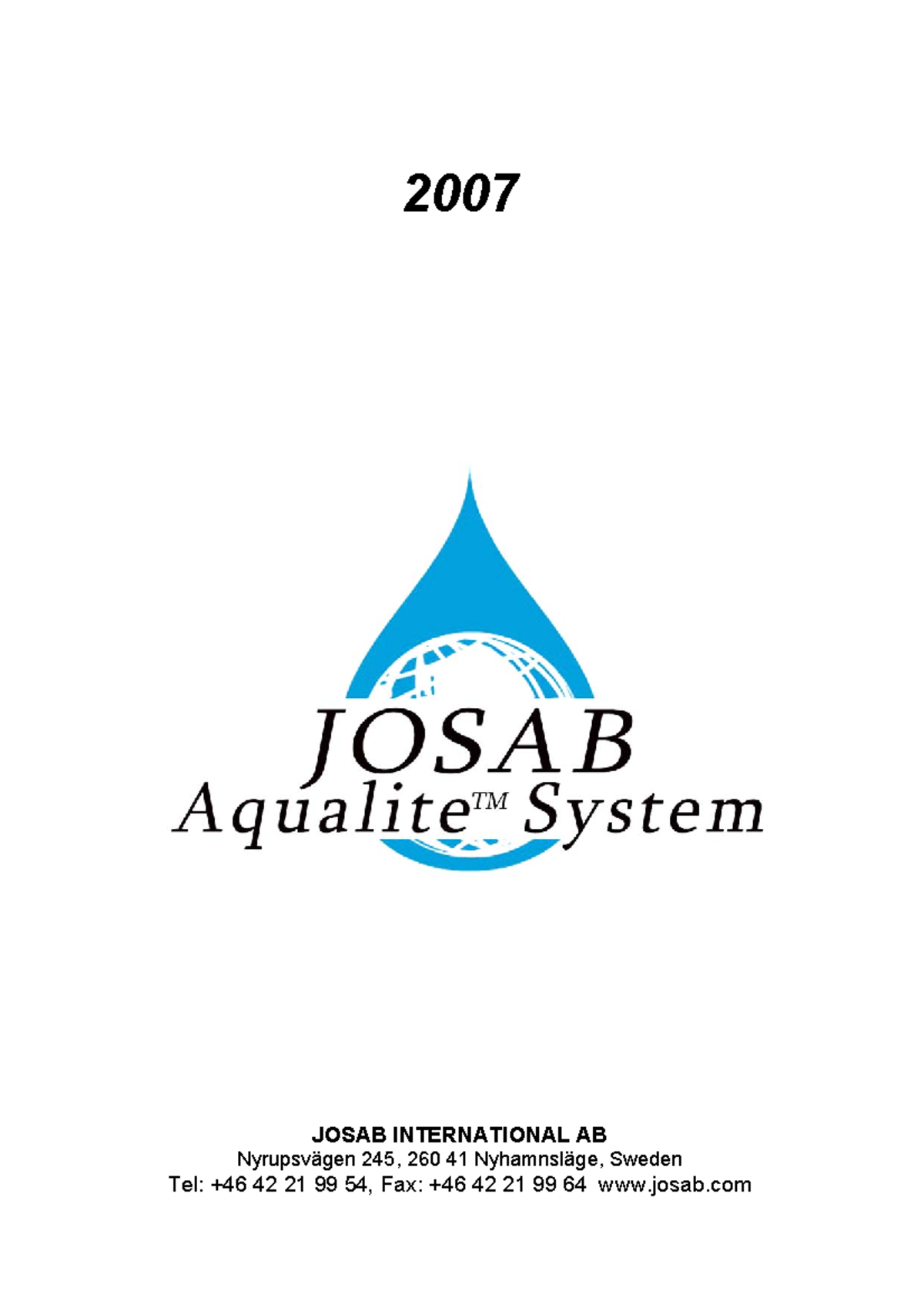 aqualite introduction of the material made - JOSAB INTERNATIONAL AB ...