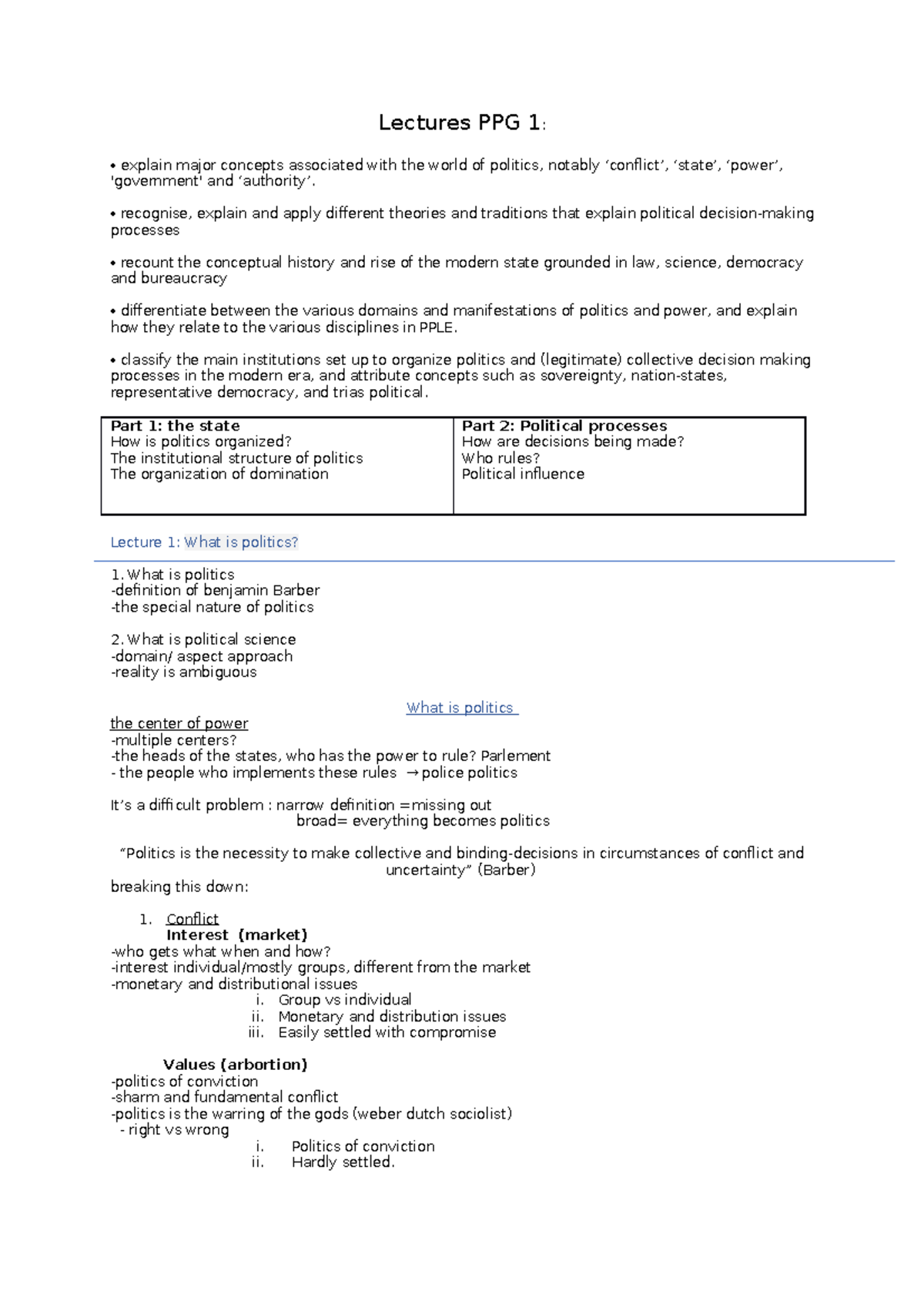 Lectures PPG 1 - ppg notes - Lectures PPG 1: explain major concepts ...