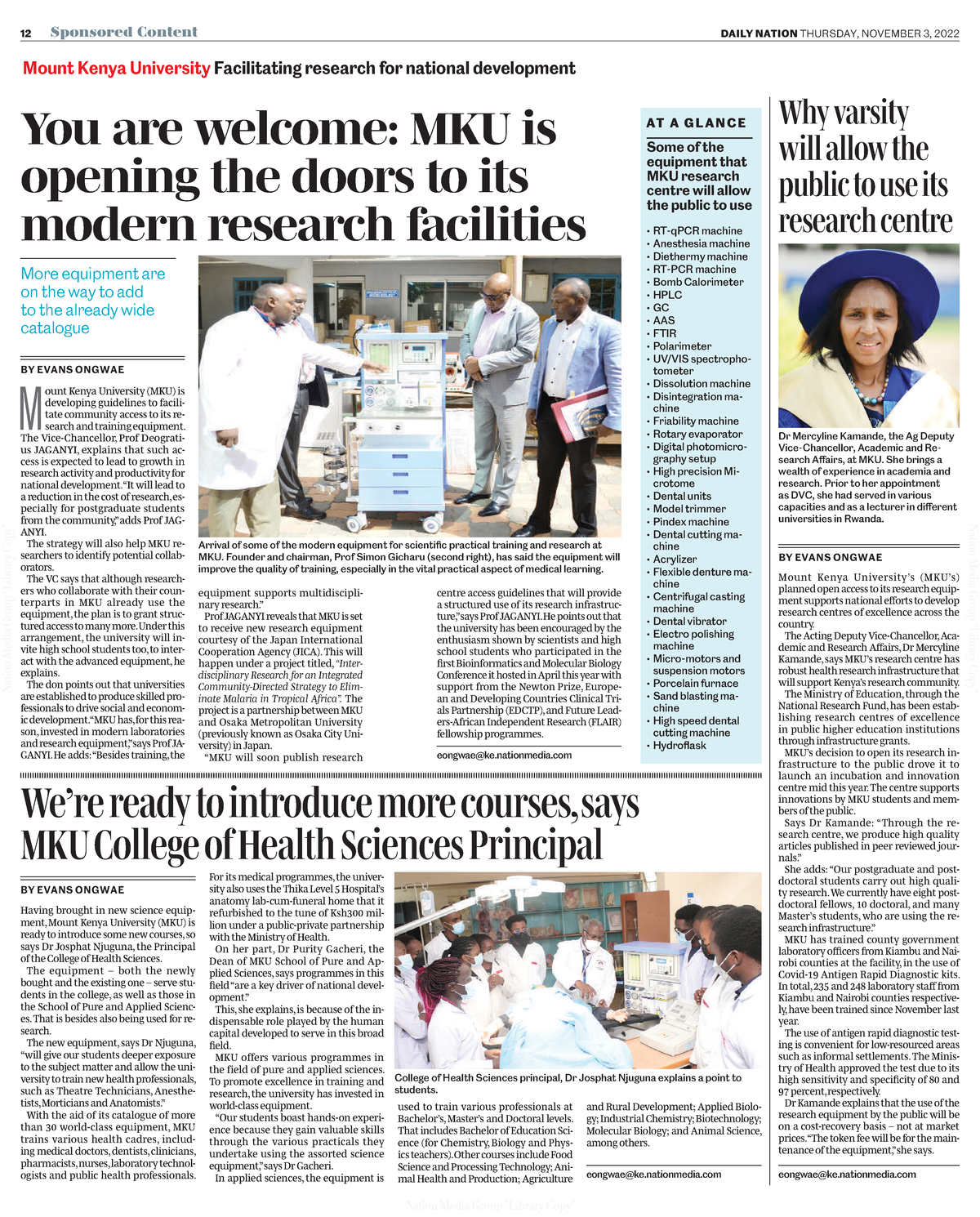 MKU-Research-supplement - 12 Sponsored Content DAILY NATION THURSDAY ...