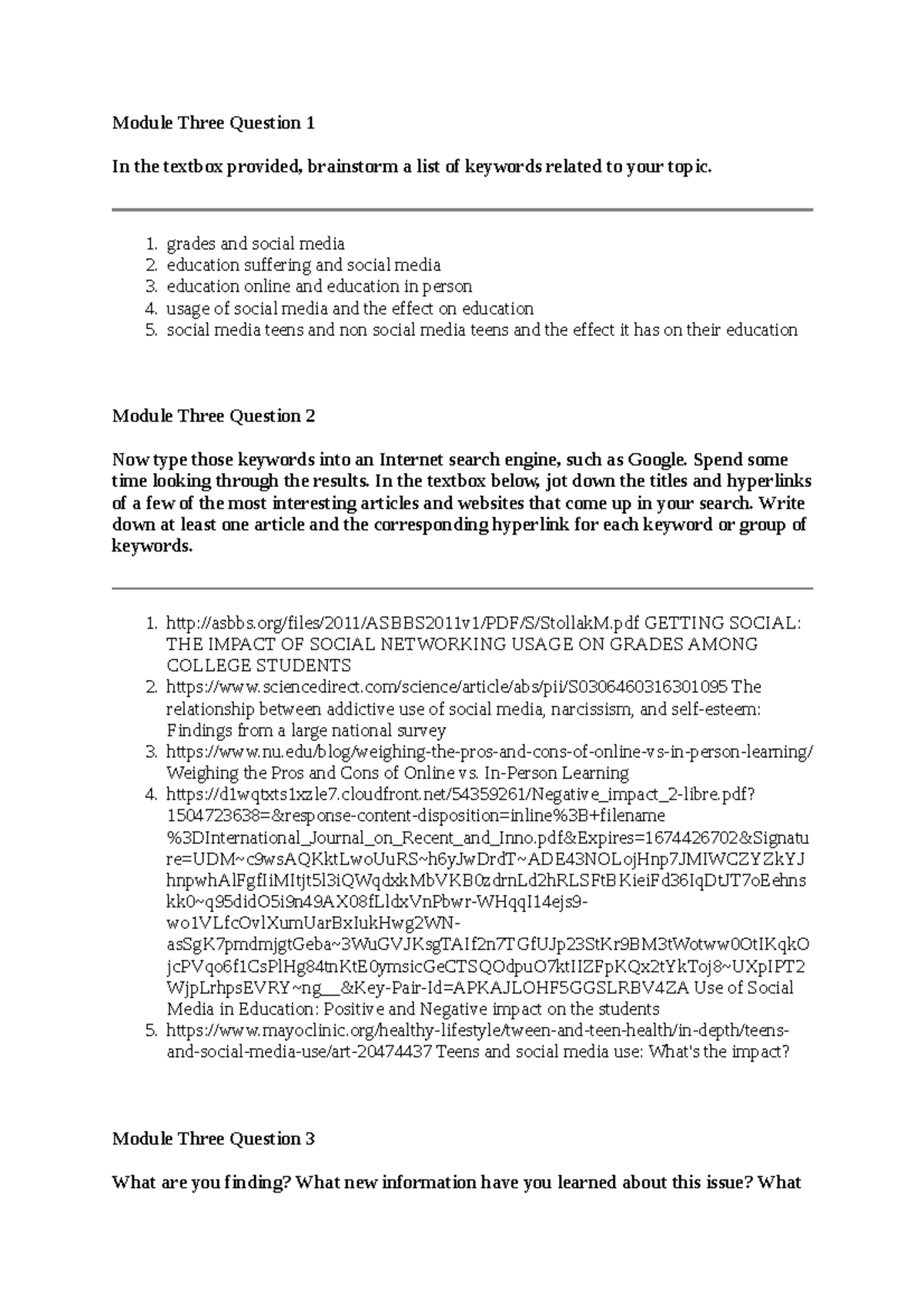 Brianna Persse SCS 200 Applied Social Sciences - Module Three Question ...
