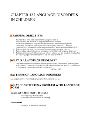 Chapter 13 Acquired Neurogenic Language Disorders - CHAPTER 13 ACQUIRED ...