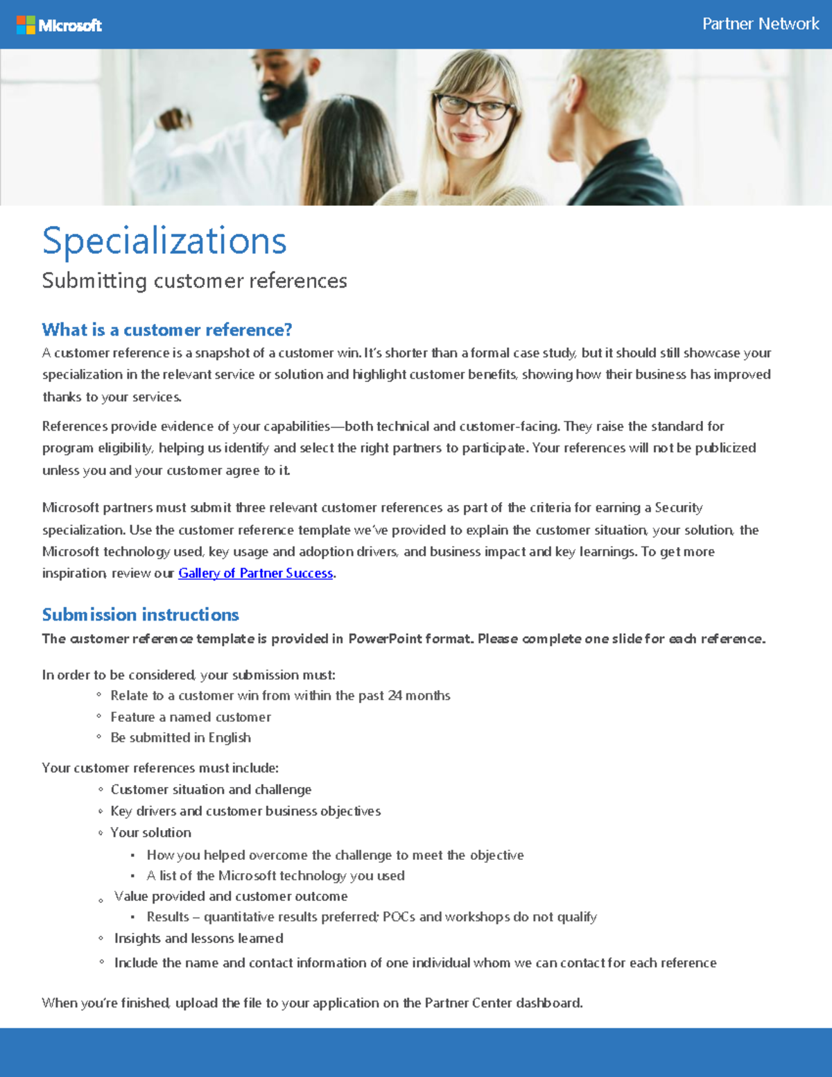 Specialization Customer Reference Guidelines Security - Partner Network ...