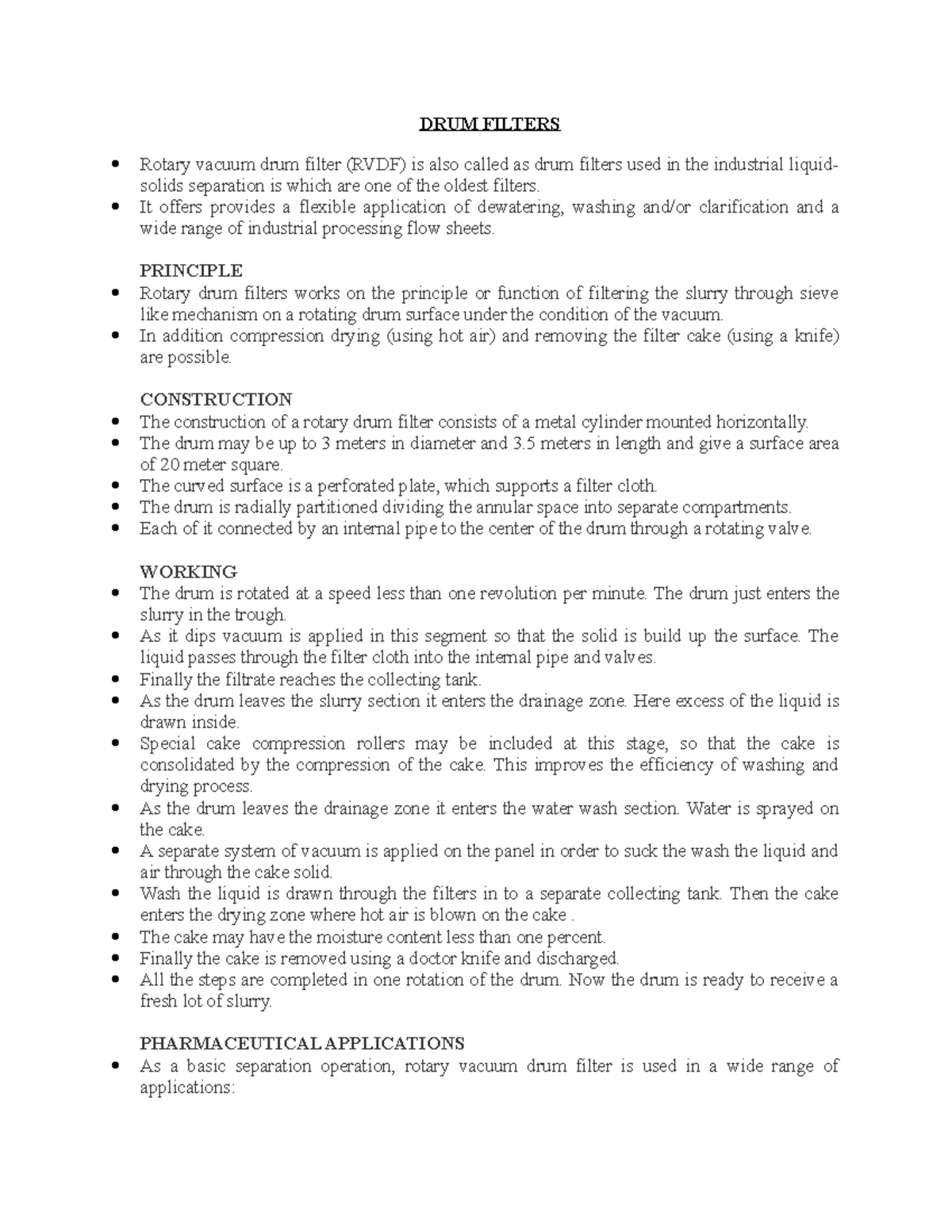 Types of Filter - Drum Filter - DRUM FILTERS Rotary vacuum drum filter ...