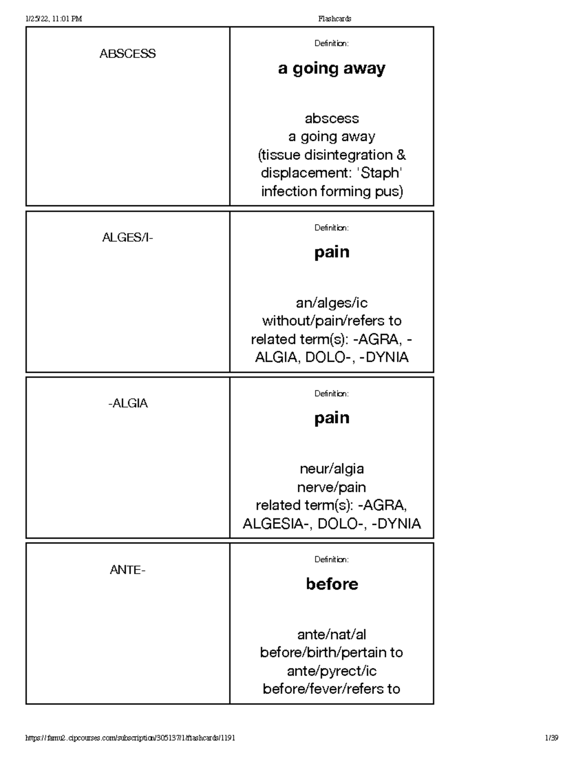 Chapter 3 Flashcards - ABSCESS Definition: a going away abscess a going ...