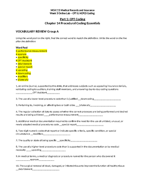 AHP105 Wk4 Virtual Lab - Medical terminology help - Virtual Lab 1: Case ...