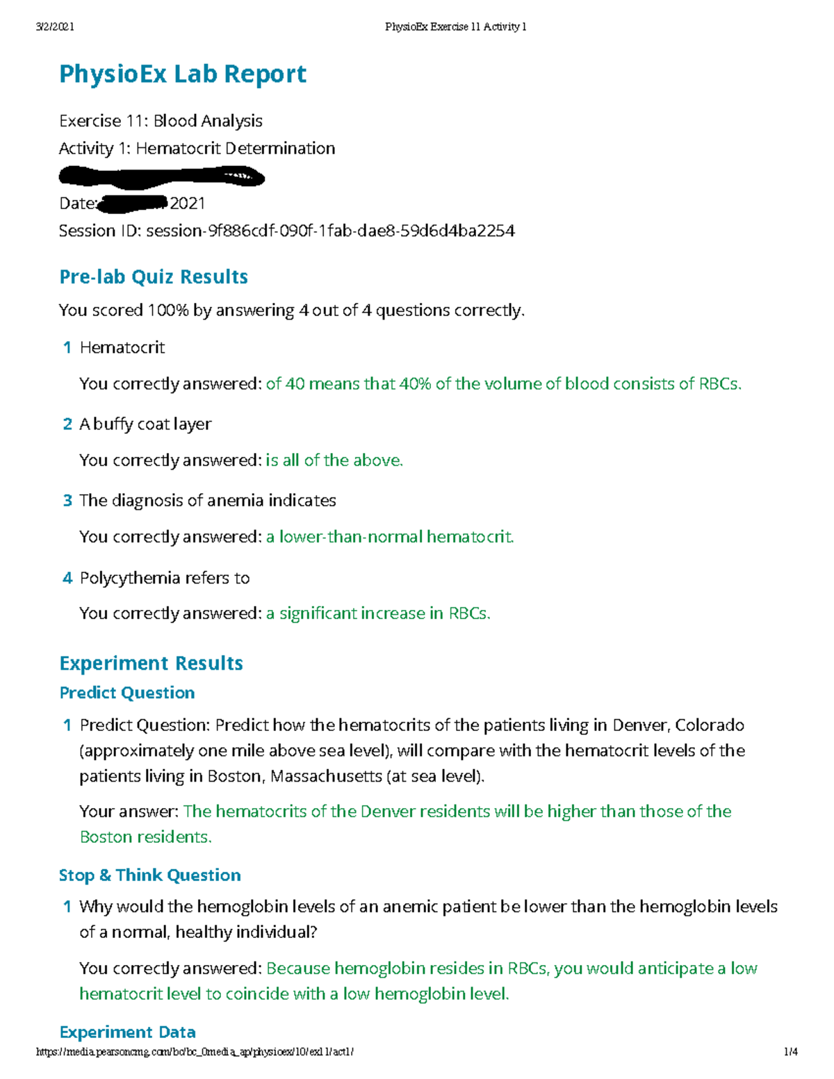 Physio Ex Exercise 11 Activity 1 Physioex Lab Report Exercise 11