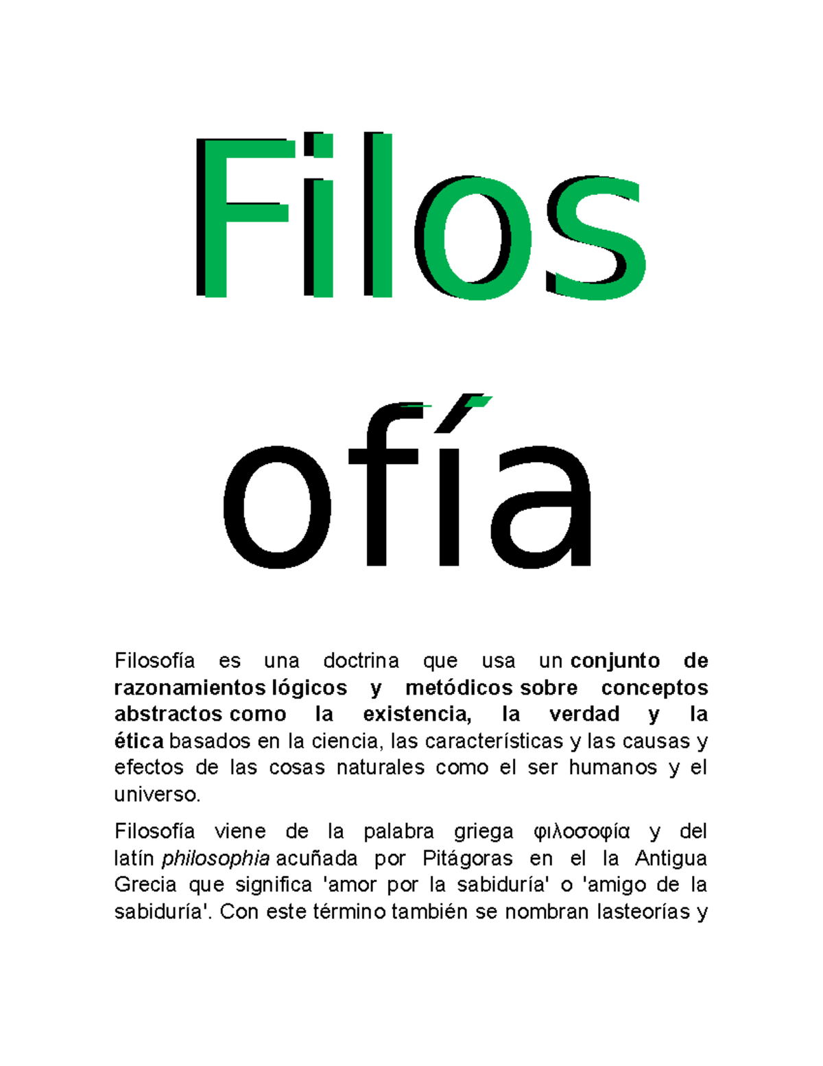 Filosofía - Definición de la filosofia y sus ramas - Filos ofía ...