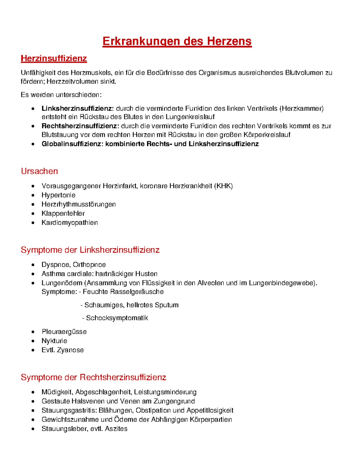 Herzzusammenfassung - Zusammenfassung Allgemeine Biologie - Warning: TT: undefined function: 32 ...