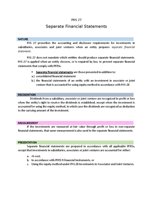 PAS 29 - Lecture notes 29 - PAS 29 Financial Reporting in ...