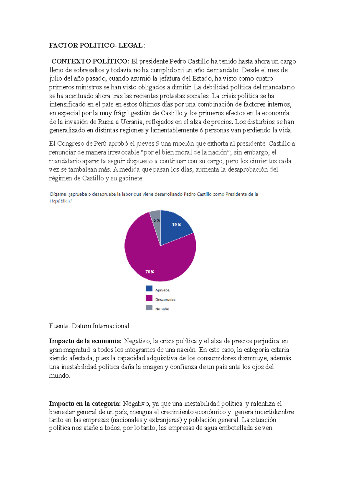 Factor Político - FACTOR POLÍTICO- LEGAL : CONTEXTO POLÍTICO: El ...