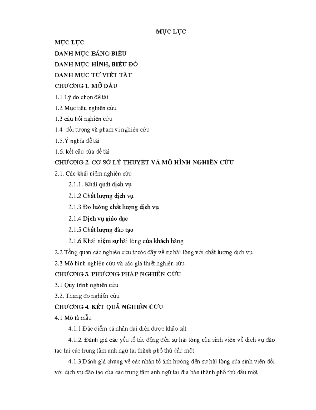 Bai Mau NCKH - bài nghiên cứu khoa học mẫu - MỤC LỤC MỤC LỤC DANH MỤC ...