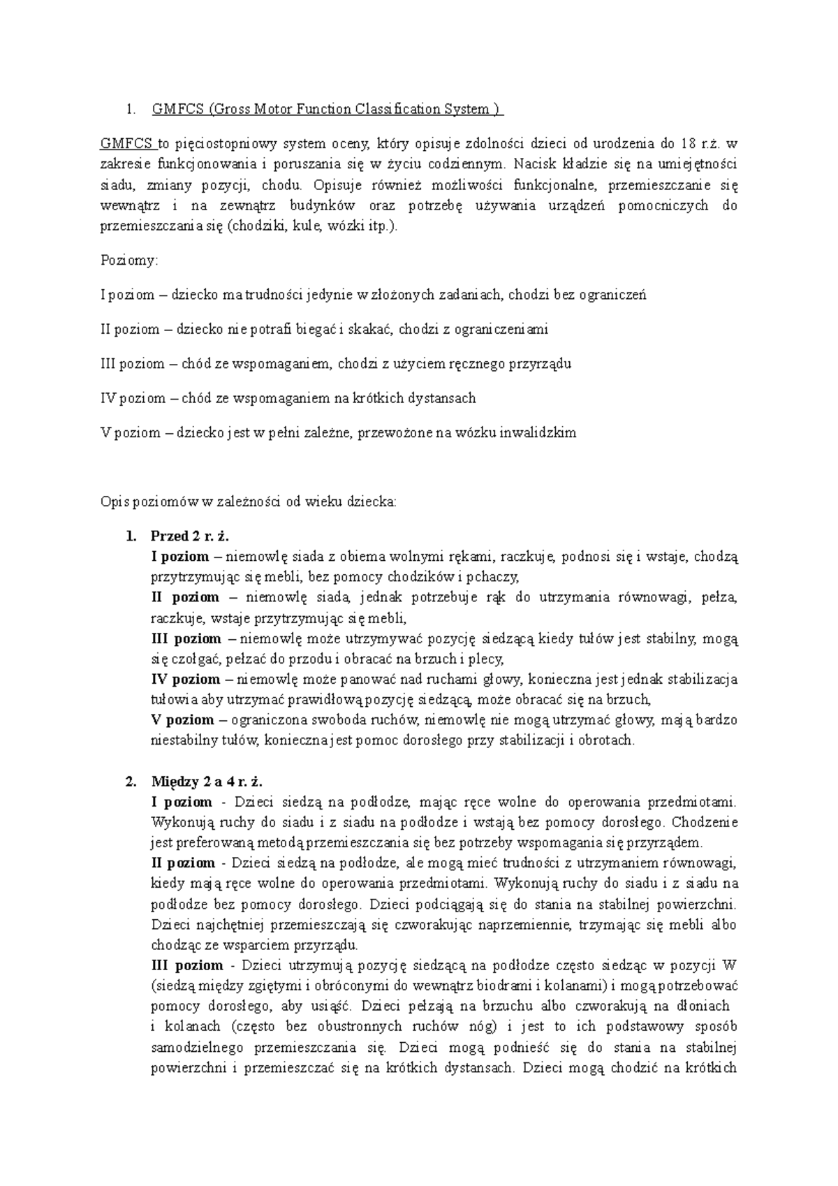 Gmfcs - GMFCS ( Gross Motor Function Classification System ) GMFCS to ...