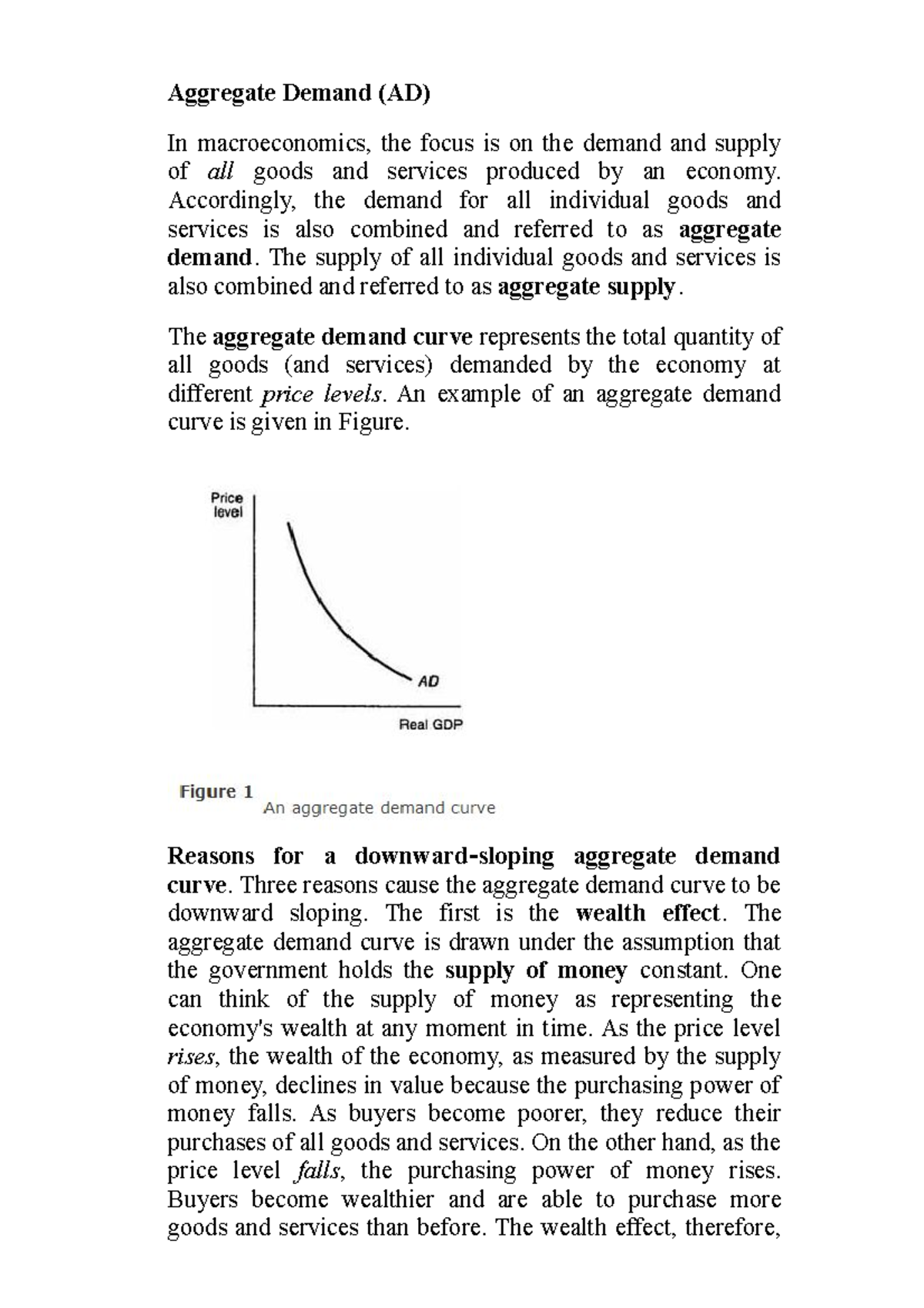 Aggregate Demand and Aggregate Supply (AS) - Aggregate Demand (AD) In ...