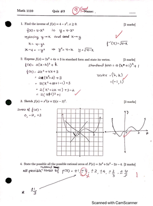 Math 1110- Test 1 - Some important questions from Math 1110 - MATH 1110 ...