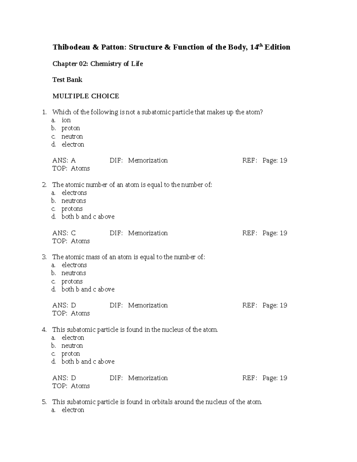 Thibodeau & Patton: Structure & Function of the Body, 14th Edition ...