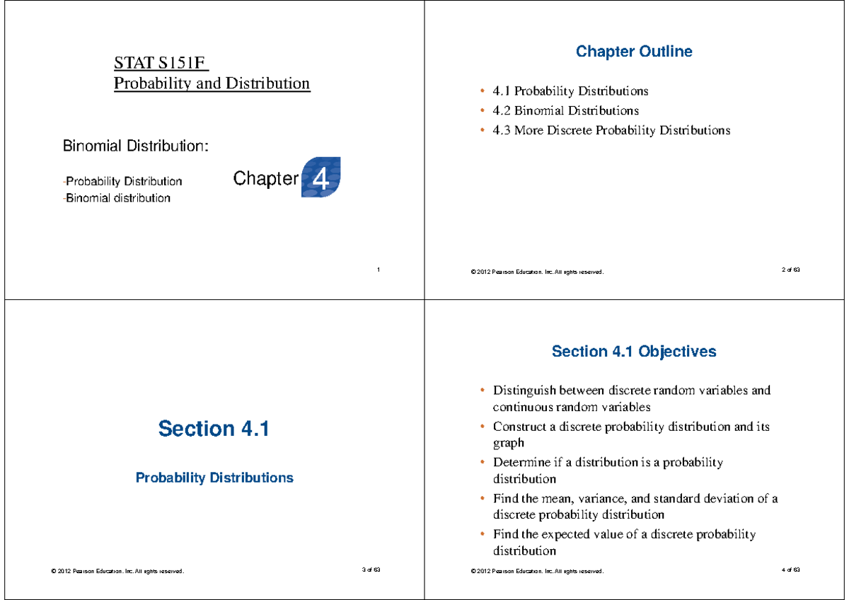 Lecture 7 - Binomial Distribution - Binomial Distribution: STAT S151F ...