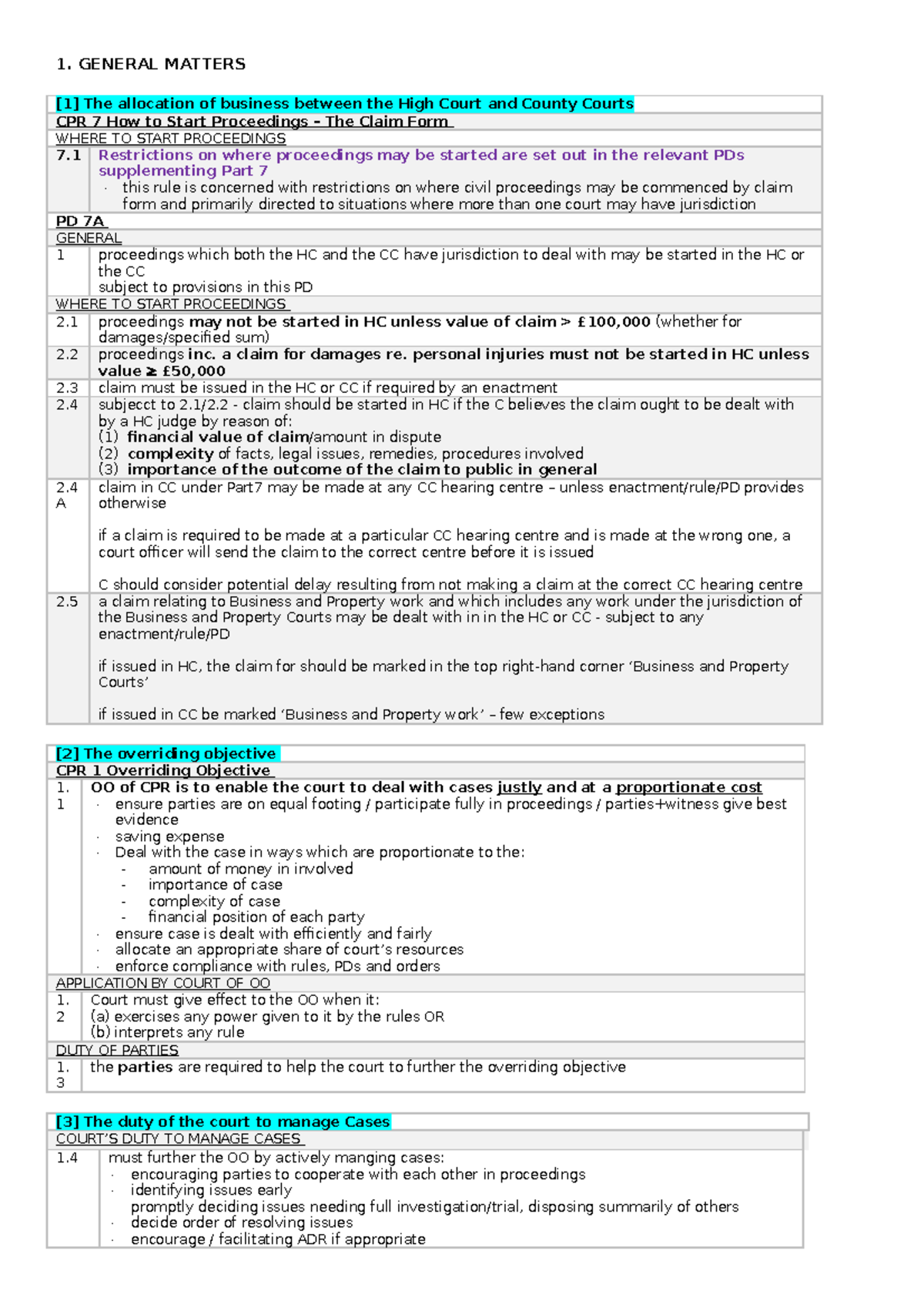 General Matters - Based on BSB curriculum - [1] The allocation of ...