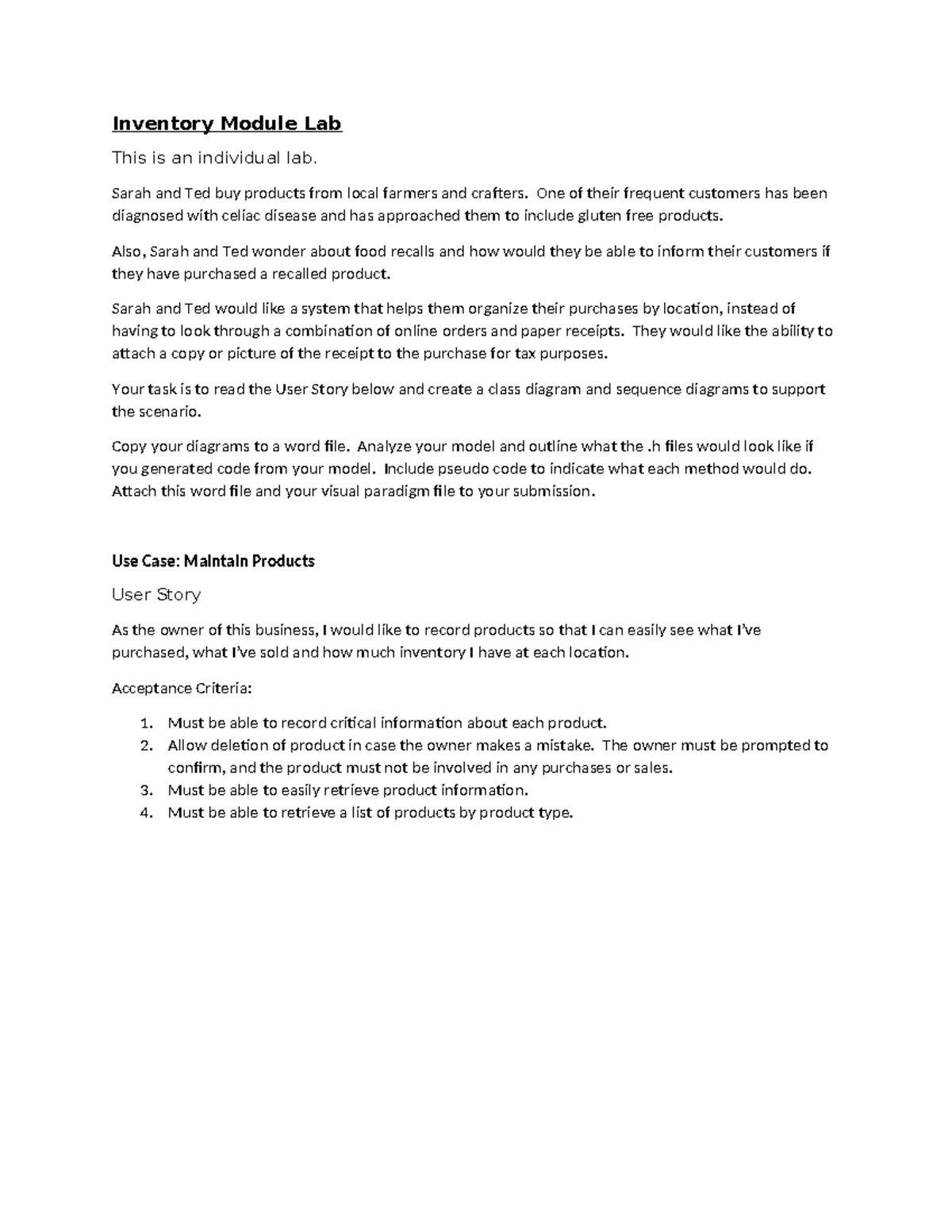 Inventory Module(Retail Store) - Inventory Module Lab This is an ...