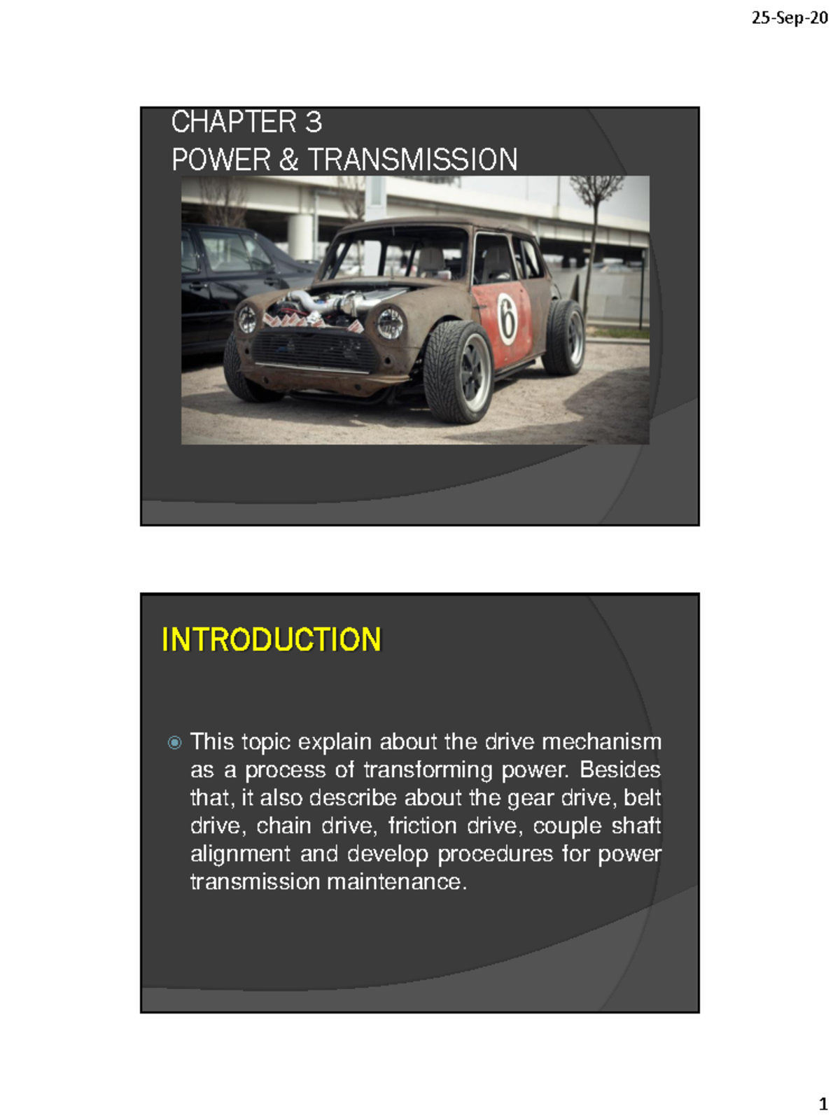 Topic 3 power transmission - CHAPTER 3 POWER & TRANSMISSION ...