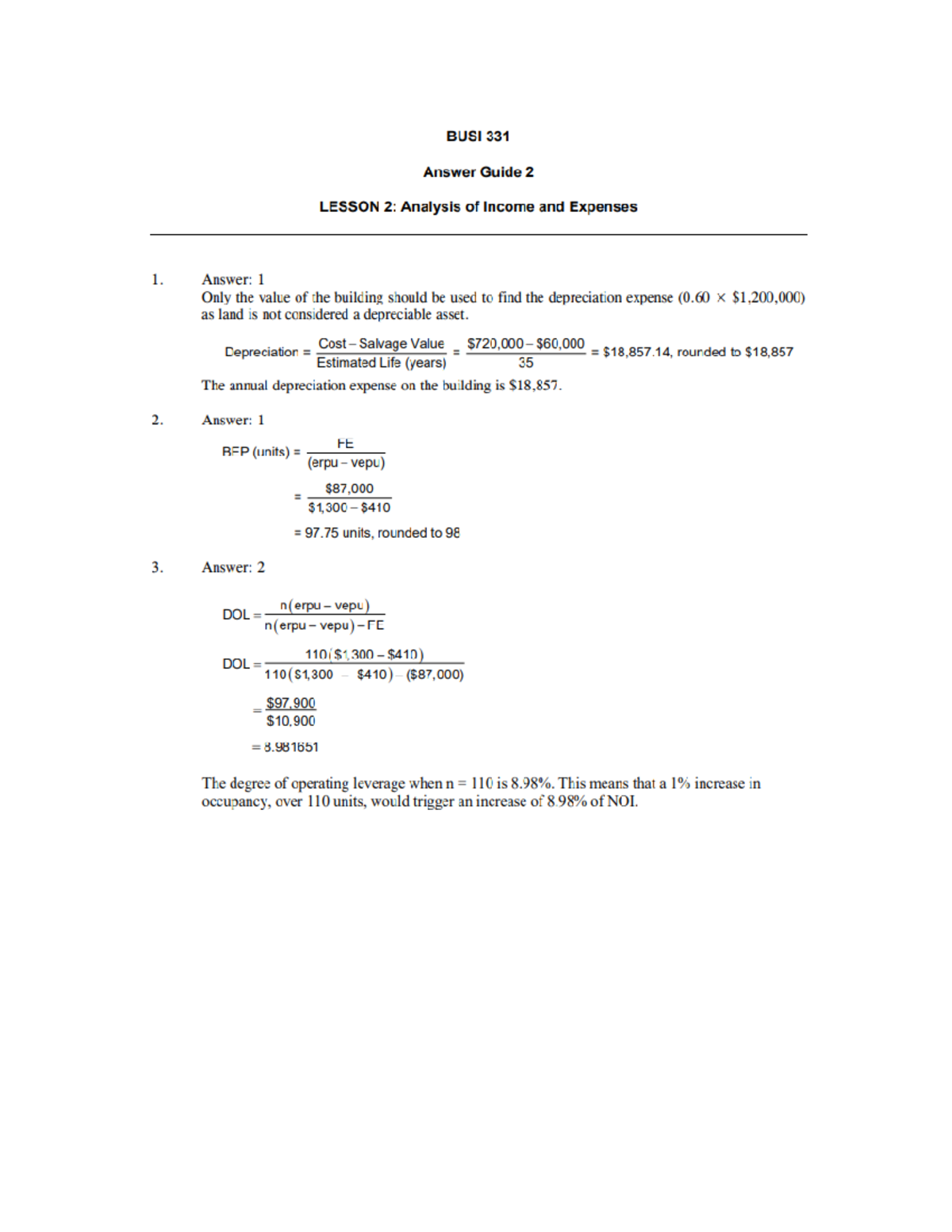 Assignment 2 - BUSI 331 - Studocu