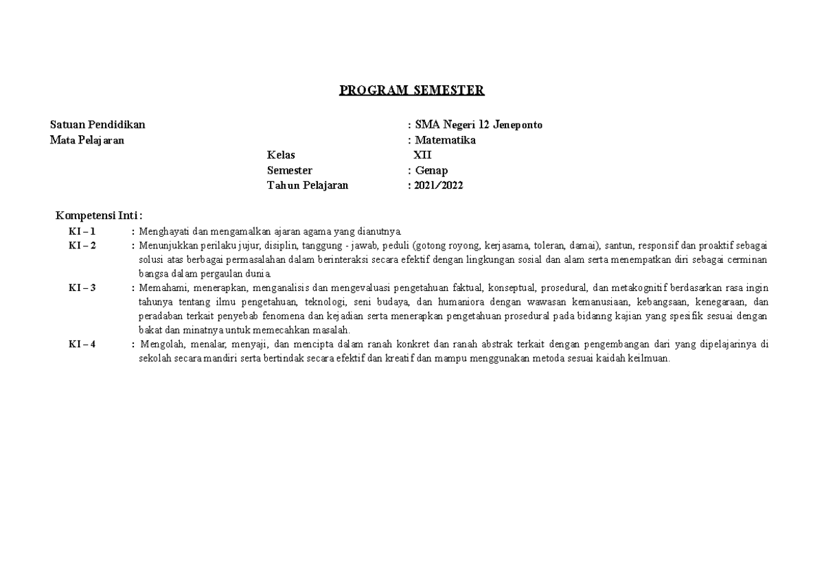 Program Semester 1 - mkmmm;l;,; - PROGRAM SEMESTER Satuan Pendidikan ...