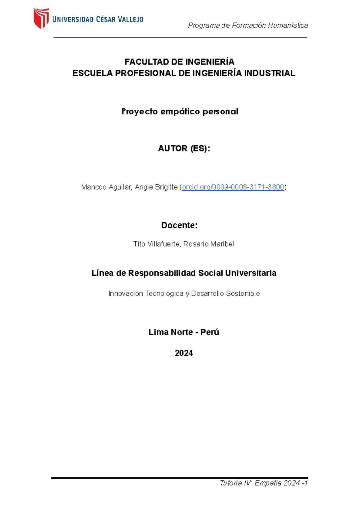 Informe Parcial - Tutoria ...