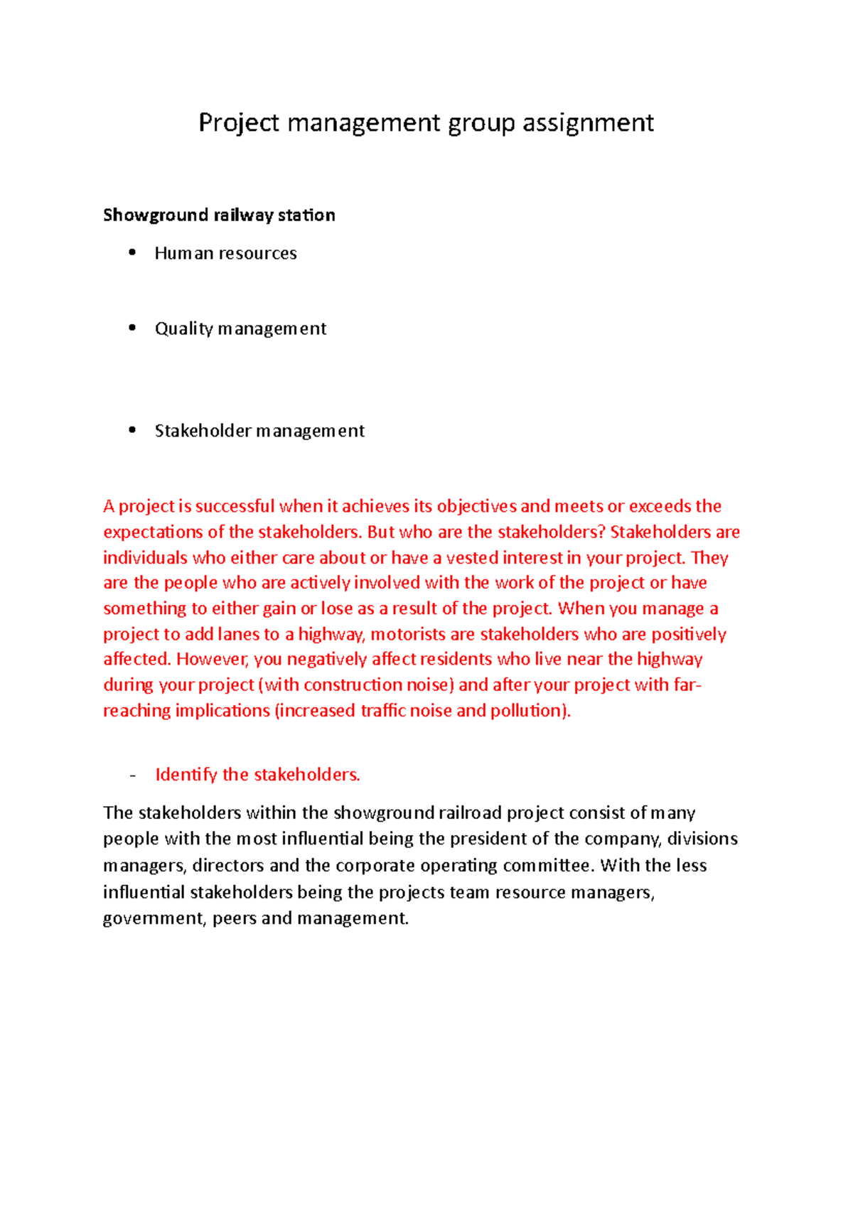 Project management group assignment on the risks - Project management group assignment ...