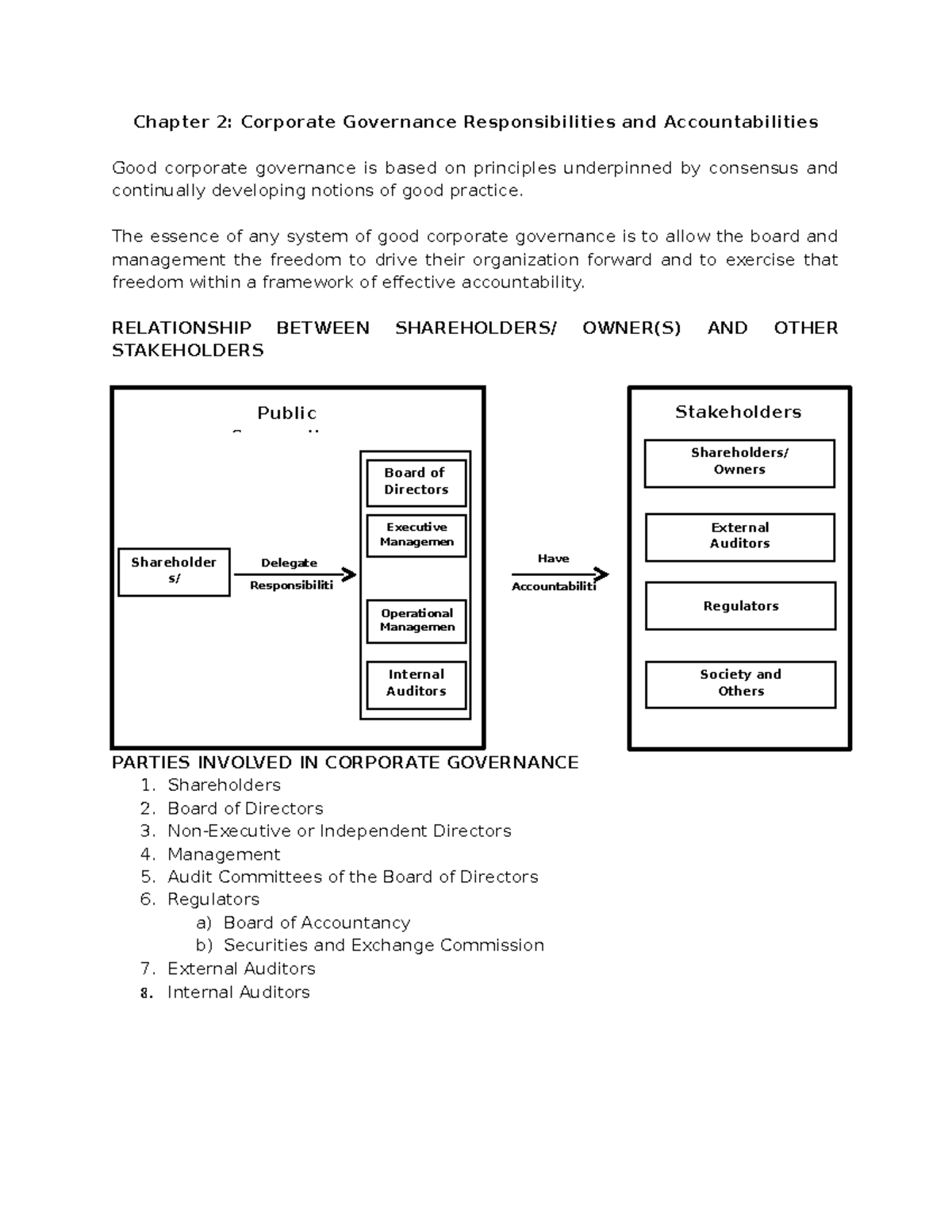 Chapter 2 - Lecture Notes. - Chapter 2: Corporate Governance ...